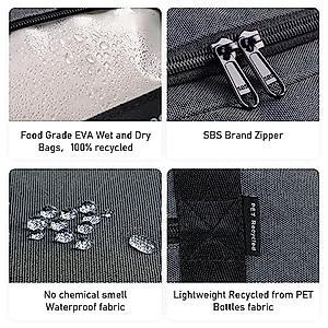 ECOHUB Small Gym Bag Travel Duffle Bag with Wet Pocket & Shoes Bag Waterproof Personal Item Bag Weekender Bag for Men and Women Overnight Shoulder Bag with Laptop Compartment (Gray)