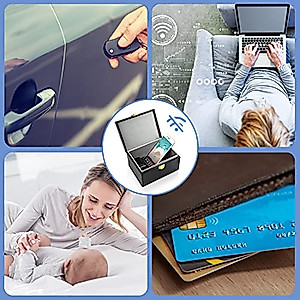 Samfolk Faraday Box with Faraday Pouch 2 Pack, Keyless Entry Car Key Safe Protector RFID Anti-Theft Signal Blocking Cages