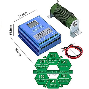 SSQUZA 6000W MPPT Hybrid Wind Solar Charge Booster Controller 12V 24V 48V Wind Generator Solar Panel Charger for Home Use Wind Turbine and PV Panel,48V