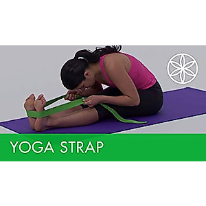 Gaiam Yoga Strap (6ft) Stretch Band with Adjustable Metal D-Ring Buckle Loop | Exercise & Fitness Stretching for Yoga, Pilates, Physical Therapy, Dance, Gym Workouts (Granite Storm)