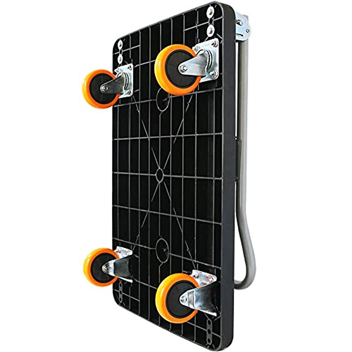 Generic Handling Vehicle Flatbed Truck Folding Push Cart Dolly Moving Platform Hand Truck for Easy Storage and 360 Degree Swivel Wheels, 72X46CM, Black