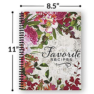Gotcha Covered Notebooks Softcover Favorite Recipes 8.5" x 11" Spiral Recipe Notebook/Journal, 120 Recipe Pages, Durable Gloss Laminated Cover, Black Wire-o Spiral. Made in the USA