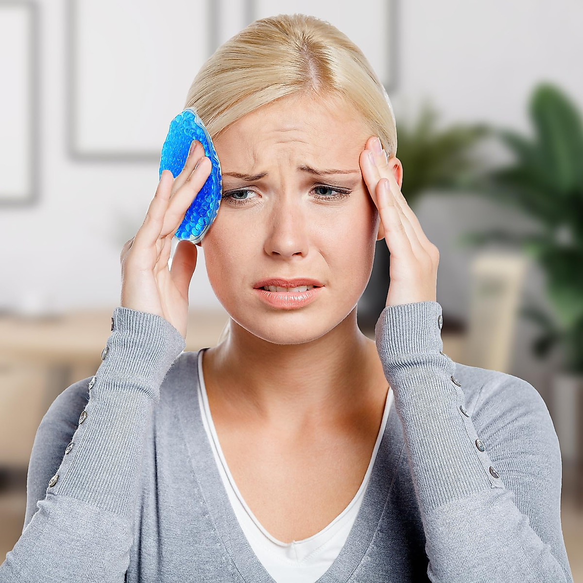 Woanger 30 Pieces Boo Boo Ice Pack Reusable Cold Packs Round Small Ice Packs for Bump Wisdom Teeth Breastfeeding Tired Eyes Dark Circles Face Pain Relief(Blue)