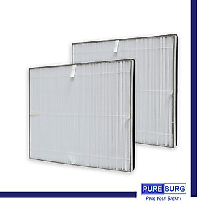 PUREBURG MD1-0022 MD1-0023 True HEPA Replacement Filter Set Compatible with Vornado MD1-0022 MD1-0023, AC300 AC350 AC500 AC550 PCO200 PCO300 PCO500 PCO375DC PCO575DC,H13 2-Pack