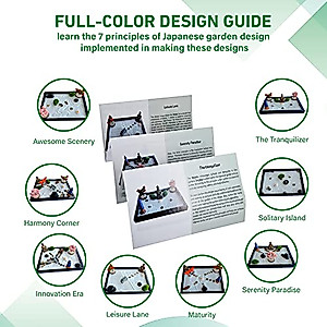 Mini Zen Garden for Desk 11x8in, Zen Gifts,Sand Tray Therapy Kit, Zen Sand Garden for Desk Mini Rock Garden Gifts, Desk Zen Garden Kit Zen Garden Accessories for Zen Garden Sand Tray Therapy