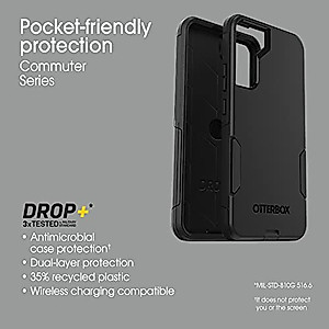 OtterBox Galaxy S22+ Commuter Series Case - BLACK, slim & tough, pocket-friendly, with port protection
