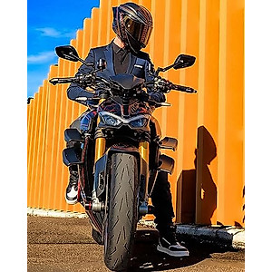 IRON JIA'S Motorcycle Shoes, Men Streetbike Casual Motorcycle Riding Boots Waterproof Anti-Slip Breathable Ankle Support Protective Gear Power Sport Footwear Black