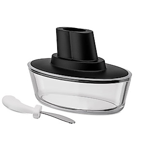 Alessi, B Ship Shape Butter Dish, Black