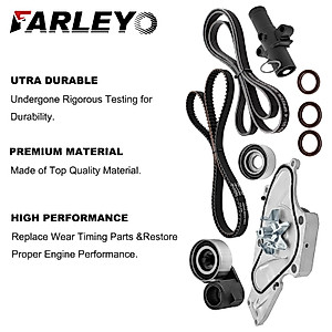 Timing Belt Kit with Water Pump Compatible with Honda, Acura & Saturn Vehicles - Accord, Odyssey, Pilot, TL, RL, MDX, Vue 3.5L, 3.0L, 3.7L #Replaces19200-RDV-J01 TKH002 TCKWP329