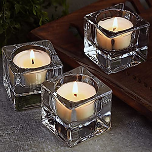 DEYBBY Scented Soy Tealights, Aromatherapy Soy Wax Candle Bulk|Clear Cup|12 Counts|Long Lasting|4 Hour Burn Time|Jasmine|for for Party and Home Decoration