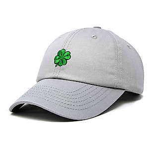 DALIX Four Leaf Clover Hat Baseball Cap St. Patrick's Day Cotton Caps Gray
