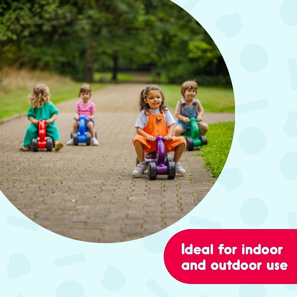 Careplay 2-in-1 Puppy Push & Ride-on Toy, Indoor & Outdoor Use, Low Profile Seat, Recommended for Children up to 50lbs, Durable Construction, Made in The USA (Red)