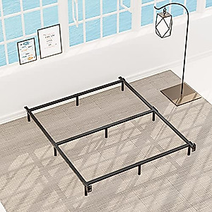HOMUS 7-inch Platform Bed Frame Queen, Modern Metal Low Profile Bed Based with Heavy Duty Legs Support, Easy Assemble, Black