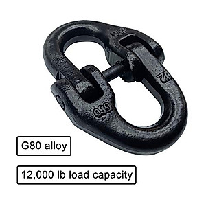 Fivepine 2pc 1/2 inch Tow Hitch Hammer Lock Safety Chain Connector Link Hammerlock Coupling Link Grade 80