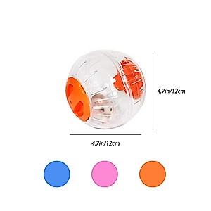 Maxmartt Hamster Running Wheel,Hamster Exercise Ball Plastic Exercise Running Ball Toy Sport Ball for Gerbils Chinchillas Guinea Pigs Animals 3Colors 12cm Diameter(Yellow)