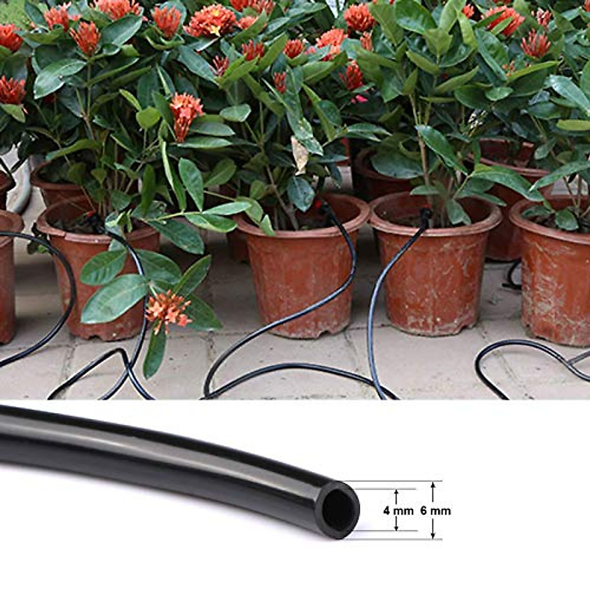 Kavolet Drip Irrigation Kit,131FT Garden Irrigation System, Garden Courtyard Automatic Watering System, Adjustable Watering Sprayer Dripper Kit,for Garden Greenhouse Flower Bed Patio Landscape