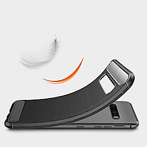 Grandcaser Case for LG V60 ThinQ 5G Ultra Slim Carbon Fiber TPU Soft Anti-Scratch Shockproof Protection Cover for LG V60 ThinQ 5G 6.8" -Black