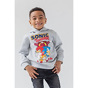 SEGA Sonic The Hedgehog And Friends Little Boys Fleece Hoodie Grey 7-8