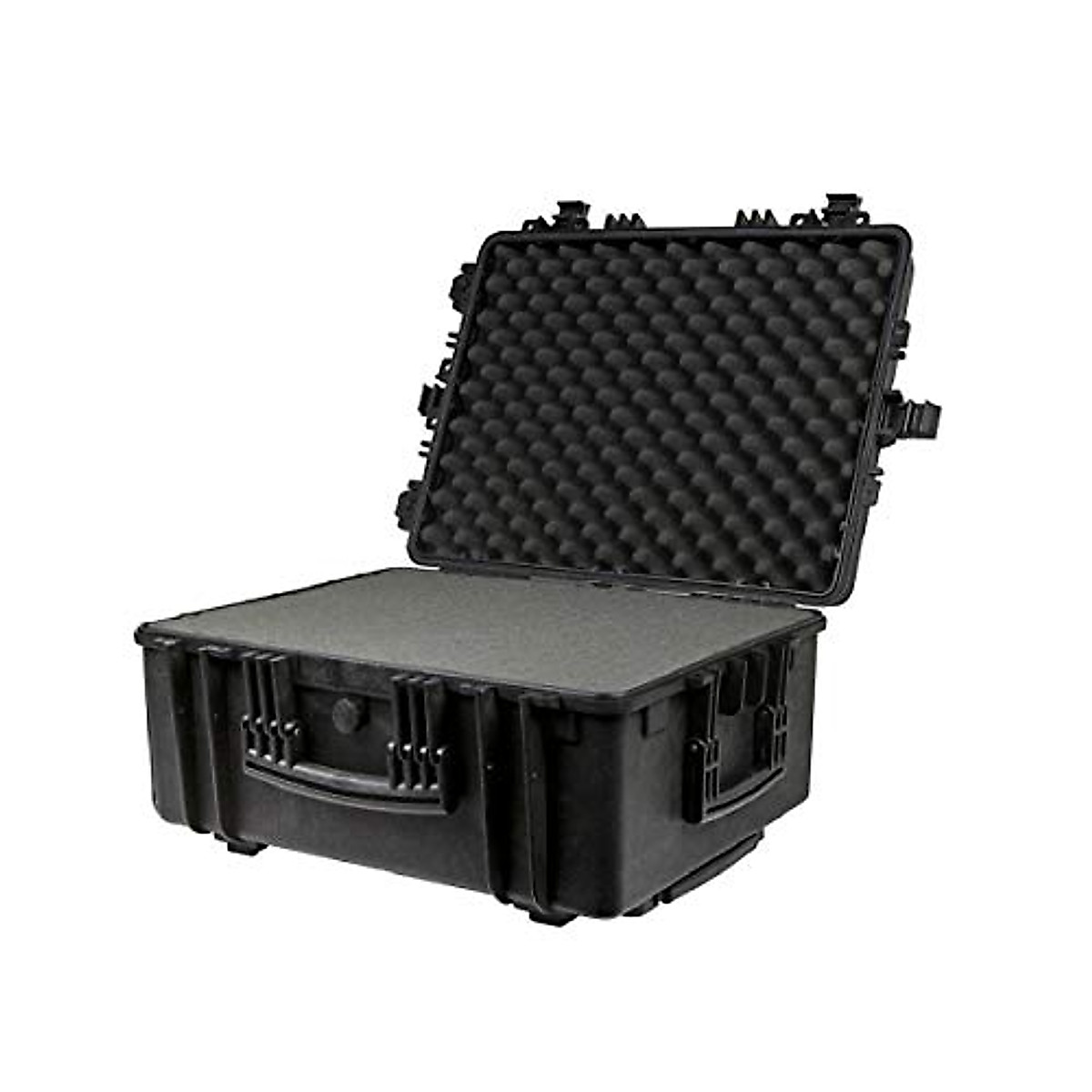 Monoprice Weatherproof / Shockproof Hard Case with Wheels - Black IP67 level dust and water protection up to 1 meter depth with Customizable Foam, 25" x 19" x 11"