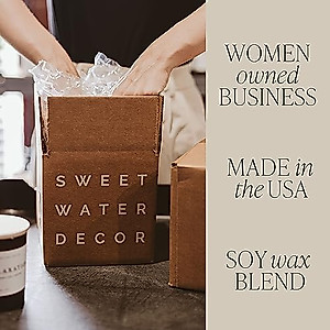 Sweet Water Decor Christmas Soy Candle | Apple Cider, Cinnamon, Fresh Cut Christmas Tree, and Cookies Scented Candles for Home | 12oz Black Stoneware Jar, 60+ Hour Burn Time, Made in the USA