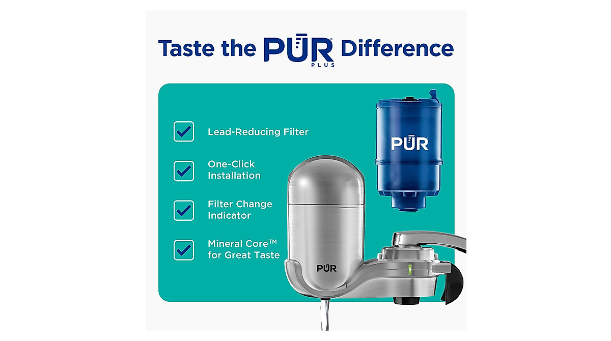 PUR PLUS Faucet Water Filter - Quick, Reliable, Great-Tasting Water
