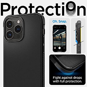 Spigen Rugged Armor (MagFit) Compatible with MagSafe Designed for iPhone 14 Pro Case (2022) - Matte Black