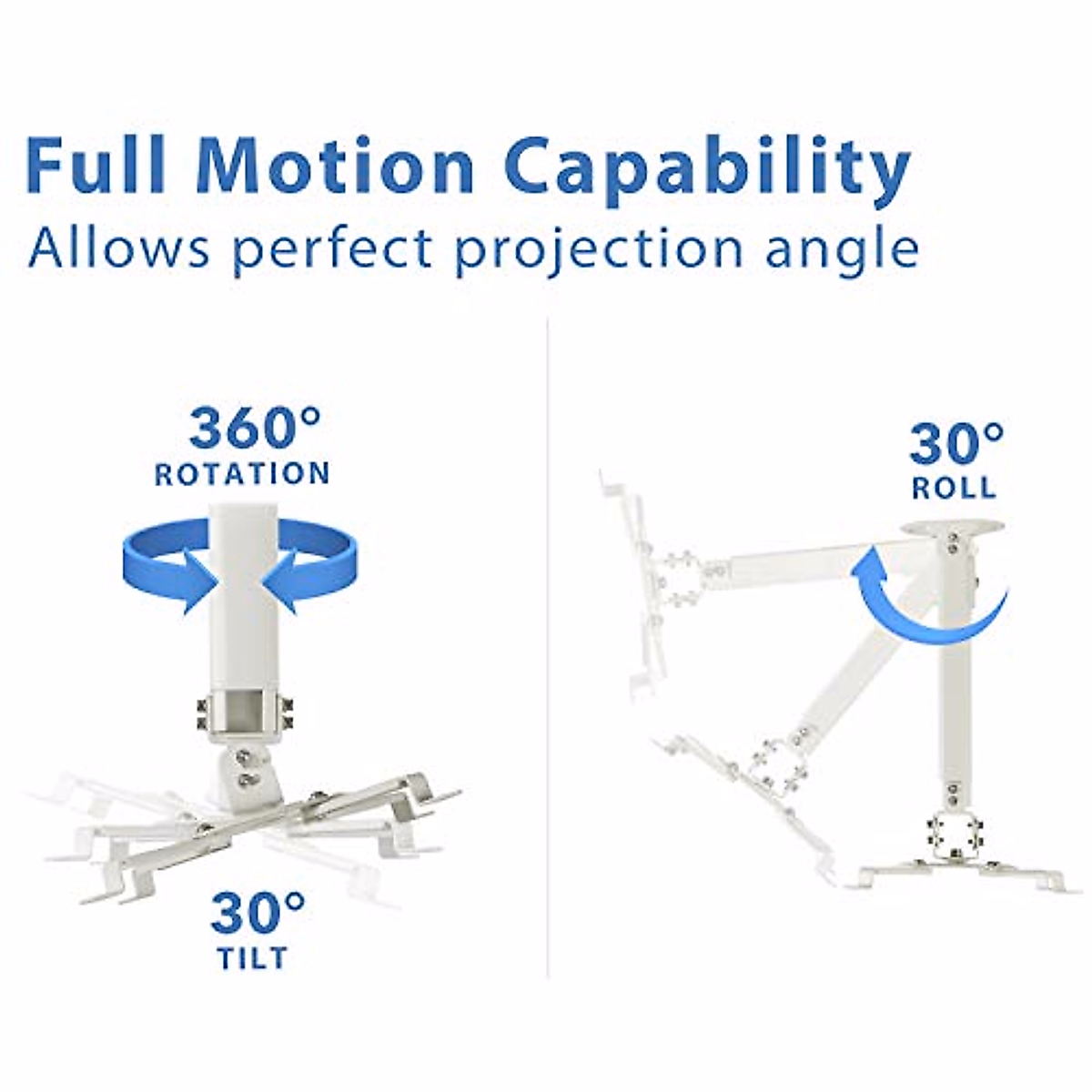 Mount-It! Ceiling Projector Mount | Full Motion and Height Adjustable from 14.5 - 21.5 Inches | Universal Bracket Fits Epson, Optoma, Benq, and Viewsonic Projectors | 30 Lbs Capacity (Medium)