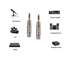 1/4 TRS to XLR Female Adapter Female XLR to 1/4 Stereo Balanced Audio Connector - 2 Pack