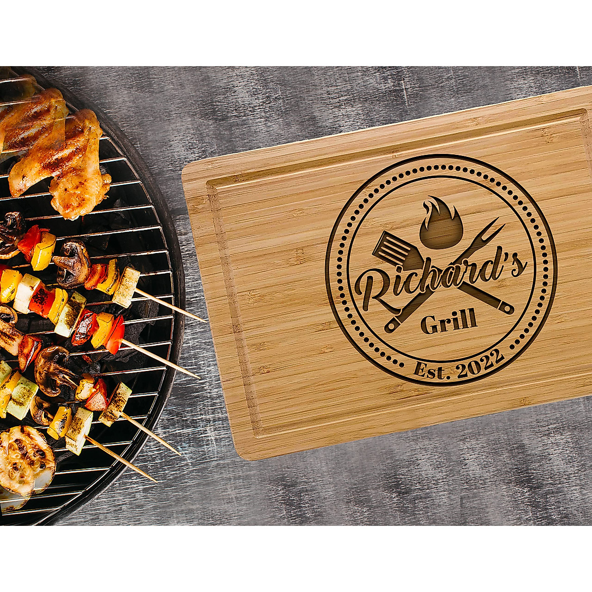 Personalized Cutting Boards, Custom Dad Gifts, Fathers Day Gifts, Grilling Cutting Board, Cooking BBQ Gift For Men, Chopping Board For Butchers, Kitchen Decor, Wedding Anniversary, Housewarming Gift