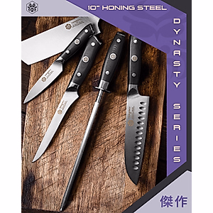 KESSAKU Annihilator Meat Cleaver - 9 inch - Dynasty Series - Stand and Sheath - Razor Sharp Massive Heavy Duty Butcher Knife - 3lbs - 6mm Thickness - German High Carbon Steel - G10 Garolite Handle