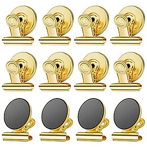 GRTARD 12Pack Magnetic Clips with Anti-Scratch Sticky Pads, Strong Heavy Duty Clips Magnet, Fridge Magnets Clip, Whiteboard Magnets Clip, Non-Scratch Metal Magnet Clips for Refrigerator, Whiteboard