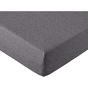 AmazonBasics - Spannbetttuch, melierter Jersey-Stoff, Dunkelgrau - 180 x 200 x 30 cm