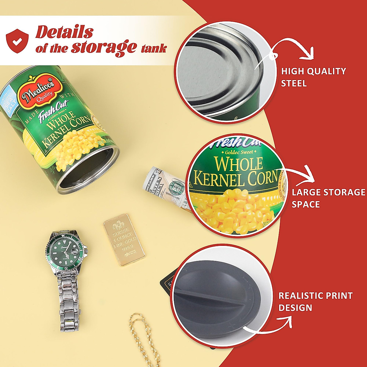 Fake Whole Kernel Corn Can Safes Diversion Secret Stash Safes