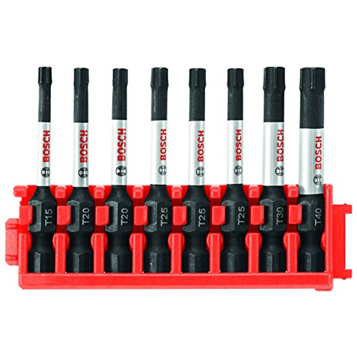 BOSCH CCSTV208 8-Piece Assorted Set 2 In. Impact Tough Torx Power Bits with Clip for Custom Case System