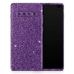 DesignSkinz Sparkling Purple Ultra Metallic Glitter Protective Vinyl Decal Wrap Skin Cover Compatible with The Samsung Galaxy S20 (Screen Trim & Back Glass Skin)