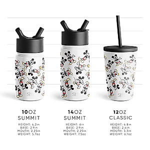 Simple Modern Star Wars Mandalorian Kids Water Bottle with Straw Lid | Insulated Stainless Steel Reusable Tumbler Gifts for School, Toddlers, Girls Boys | Summit Collection | 10oz, Moonlit Mandalorian