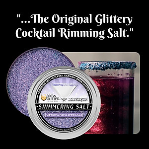BREW GLITTER Shimmering Purple Cocktail Rimming Salt, Drink Rimmer for Beverages, Cocktails, Margaritas, Drinks, Kosher Certified, Vegan (4 oz, Shimmering Purple)