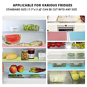 12 PCS Refrigerator Liners,Cailide Washable Mats Covers Pads,Home Kitchen Gadgets Accessories Organization for Glass Shelves Multi-Use Shelf Drawer Fridge Liners (Blue+Green+Pink,12 Pack (17.7"×11.6")