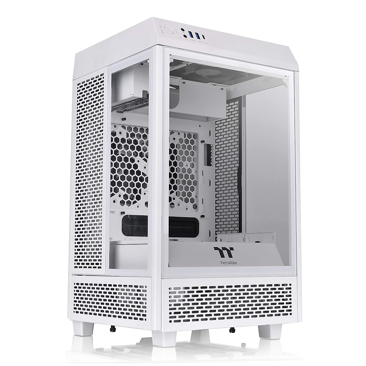 Thermaltake Tower 100 Snow Edition Tempered Glass Type-C (USB 3.1 Gen 2) Mini Tower Computer Chassis Supports Mini-ITX CA-1R3-00S6WN-00