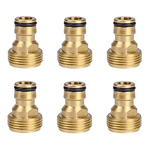 6 Pieces Brass Male Thread Hose Nozzle Quick Connect Adapter