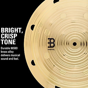 Meinl Cymbals 3-Piece Smack Stack Cymbal Pack with Holes 10", 12", 14" — HCS Traditional Finish Brass for Drum Set — Made in Germany, 2-Year Warranty (HCS024SM)