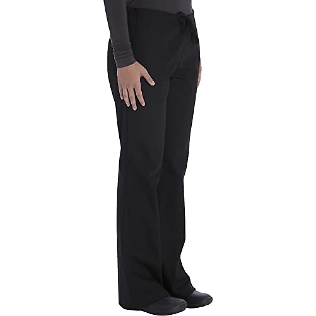 Vital Threads Womens Scrubs Set V-Neck Top & Drawstring Pant, VT514C, S, Black