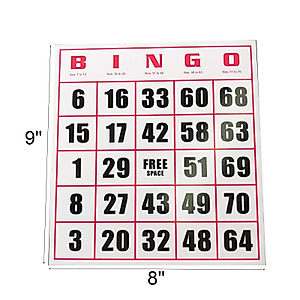 Yuanhe Jumbo Bingo Game Cards -50Pack Easy Read Bingo Set Bingo Paper Game Cards for Bingo Kids Party Card Games, School Classroom Family Gathering Activity, Casino Trip