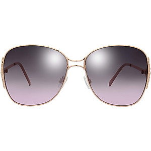 The Fresh Classic Crystal Elegant Women Beauty Design Sunglasses Gift Box (L153-Gold, Grey/Pink)