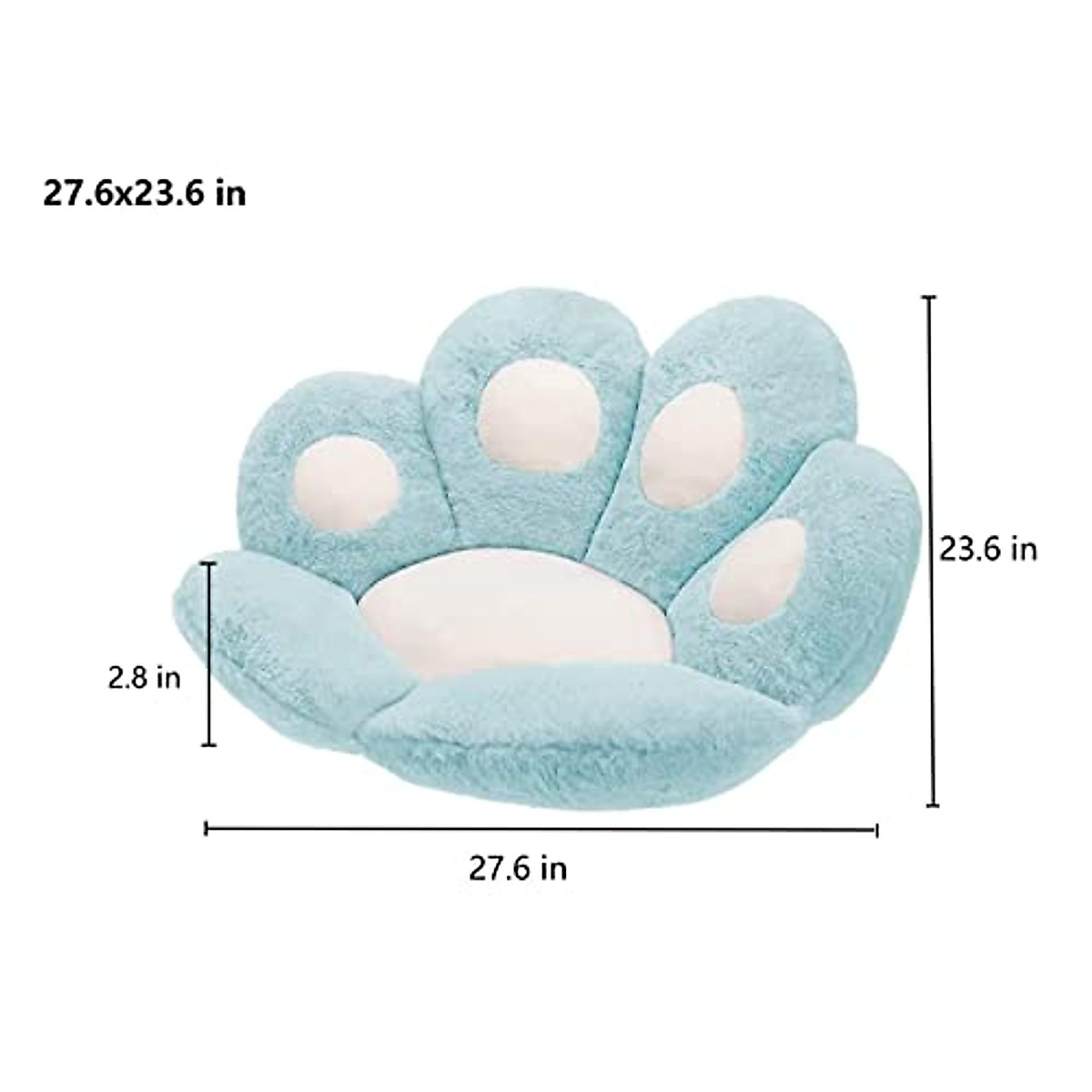 LeCas, Cat Paw Cushion Cute Seat Cushion Lazy Sofa Office Chair Cushion Bear Paw Warm Skin-Friendly Floor Mat Plush Seat Pad for Comfortable and Health (27.6x23.6 in, Black), Heart-shaped Black