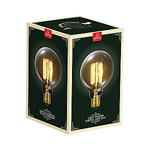 Globe Electric 60W Vintage Edison G30 Vanity Tungsten Incandescent Filament Light Bulb, E26 Standard Base, 245 Lumens