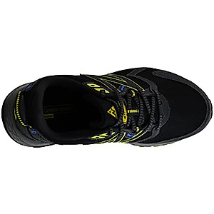 New Balance Men's 410 V7 Running Shoe, Black/Sulphur Yellow, 11.5