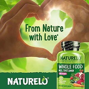 NATURELO Whole Food Multivitamin for Women - with Vitamins, Minerals, & Organic Extracts - Supplement for Energy and Heart Health - Vegan - Non GMO - 120 Capsules