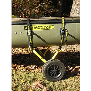 Suspenz Kayak Canoe Trailer Cart, Heavy Duty Kayak Transport Dolly with Airless Wheels, Yellow, 22-6699
