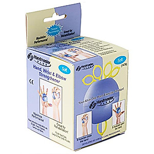 Handmaster Plus Physical Therapy Hand Exerciser - Forearm Exerciser with Stress Relief Ball - Hand Therapy Balls for Exercise, Training - Finger Exerciser & Strengthener - Soft Tension, Purple